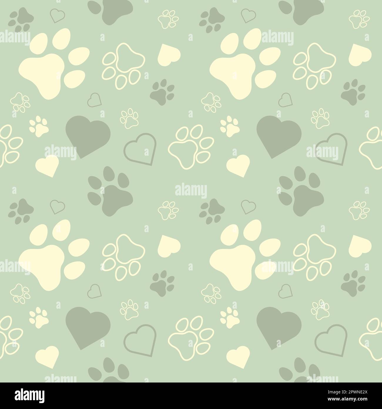 Paw seamless pattern vector doodle abstract dog and cat animal ...