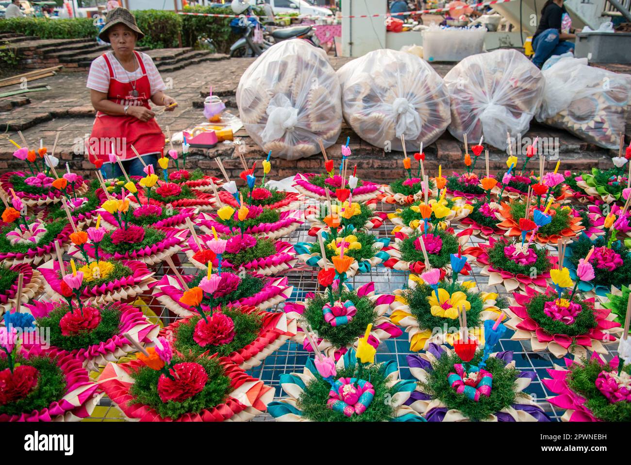 a Krathong shop at the Market on the Loy Krathong Festival in the City ...