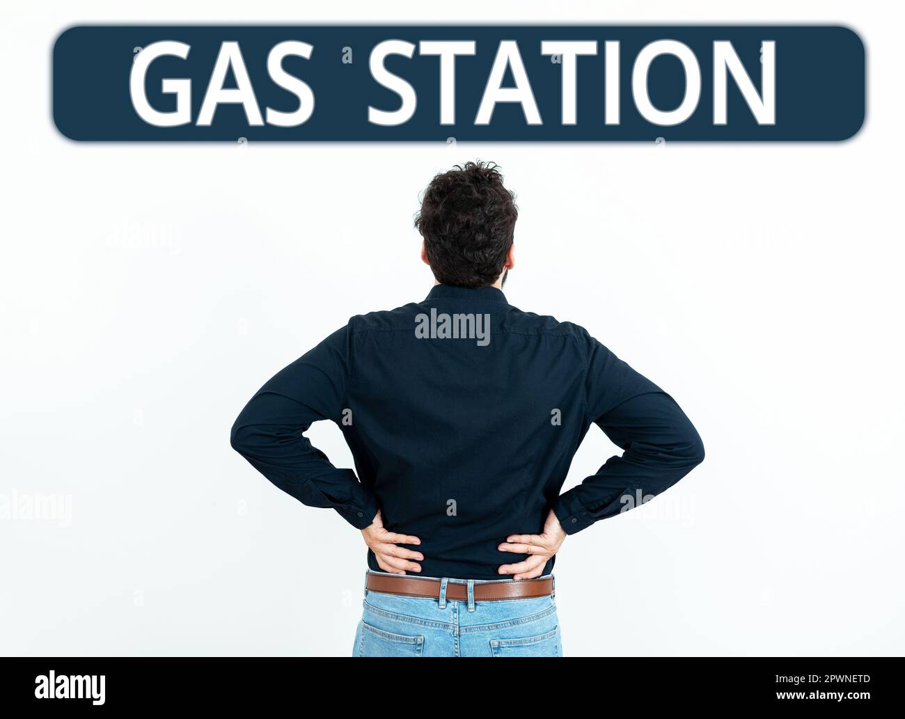 Sign displaying Gas Station, Business concept for servicing motor ...