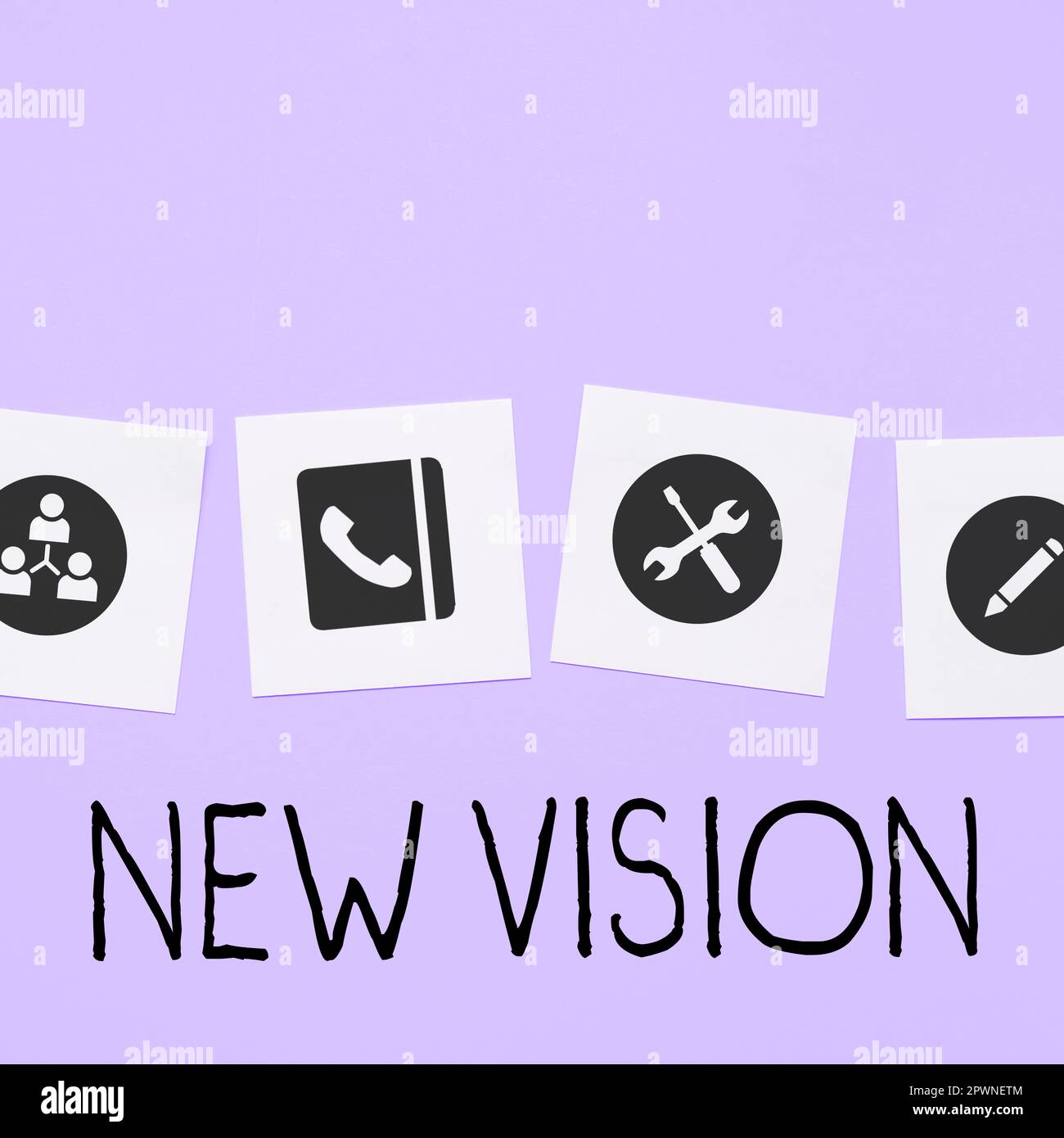 Sign displaying New Vision, Conceptual photo seeing some future ...