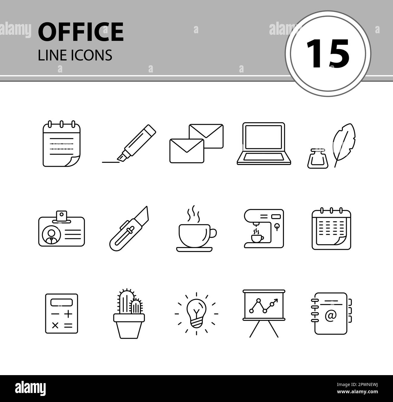 Office icon set Stock Vector Image & Art - Alamy