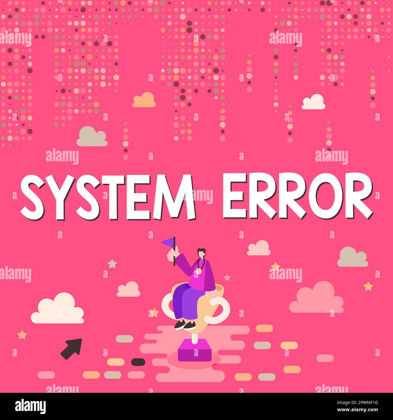 Hand writing sign System Error, Internet Concept Technological failure Software collapse crash ...