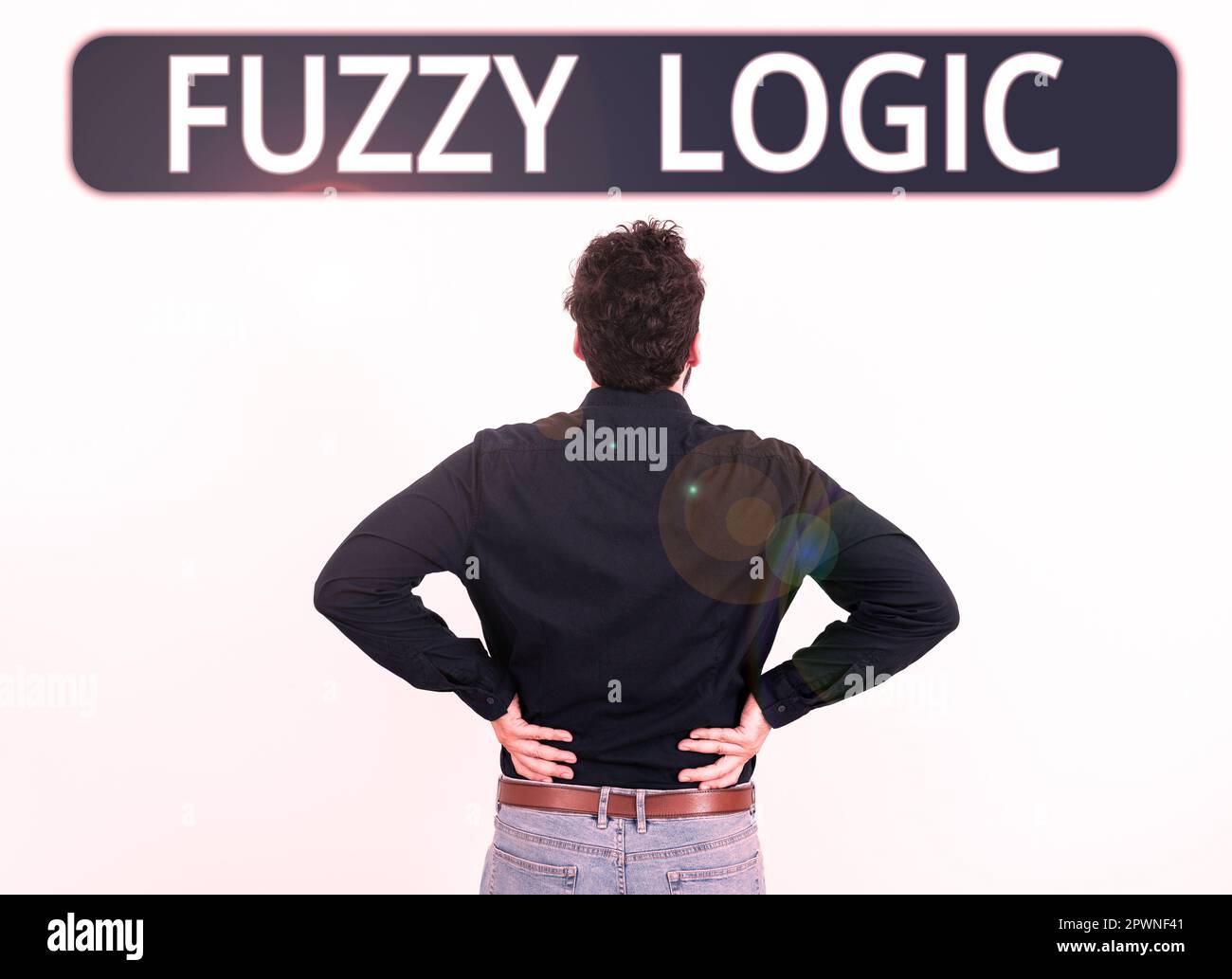 Handwriting text Fuzzy Logic, Word Written on system in which statement ...