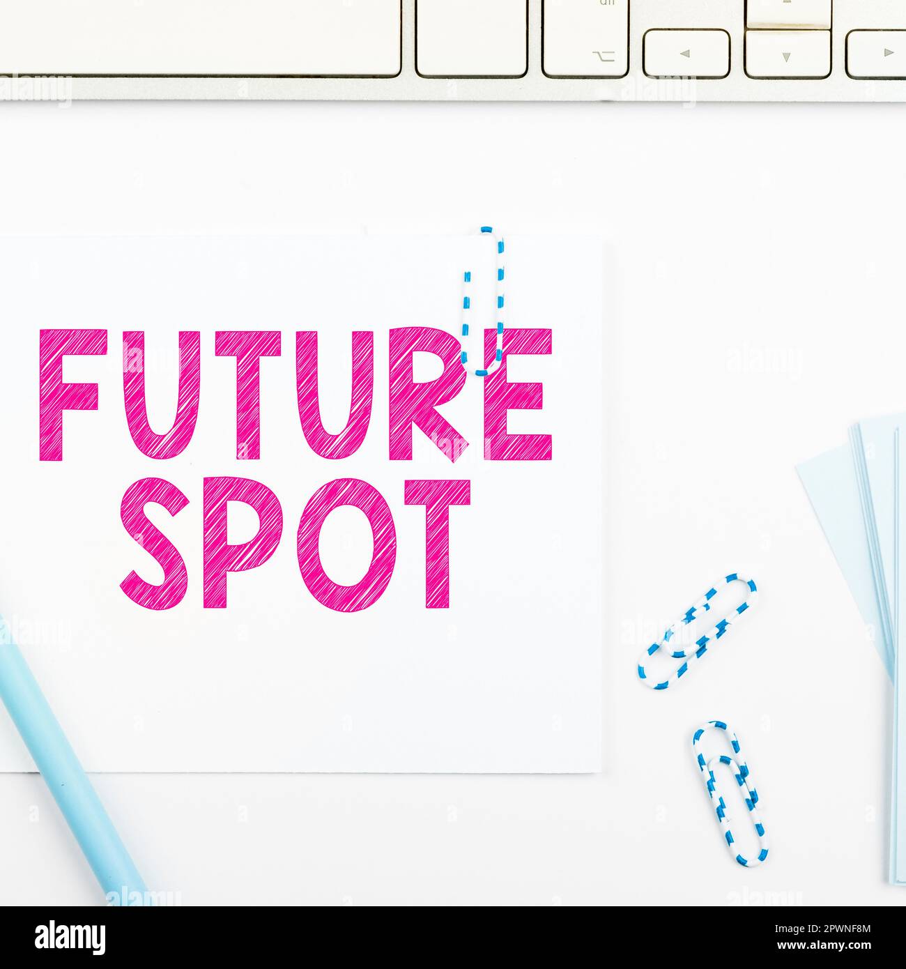 Writing displaying text Future Spot, Concept meaning refers to an ...
