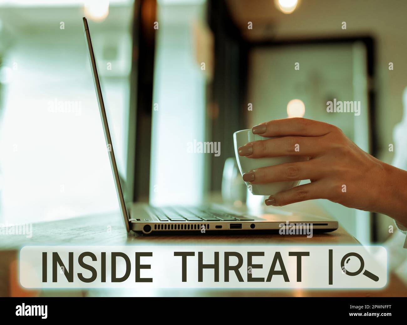 Hand writing sign Inside Threat, Word Written on Information that only ...