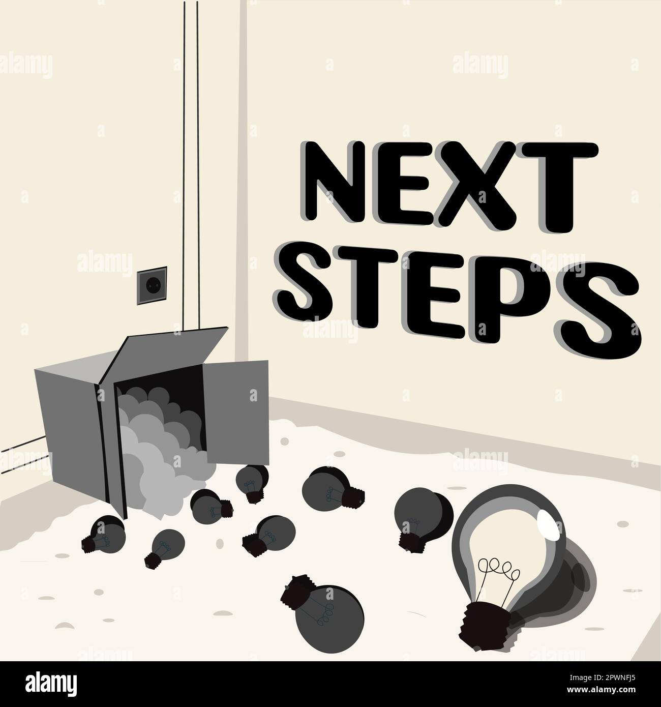 Sign displaying Next Steps, Business idea numper of process going to be ...