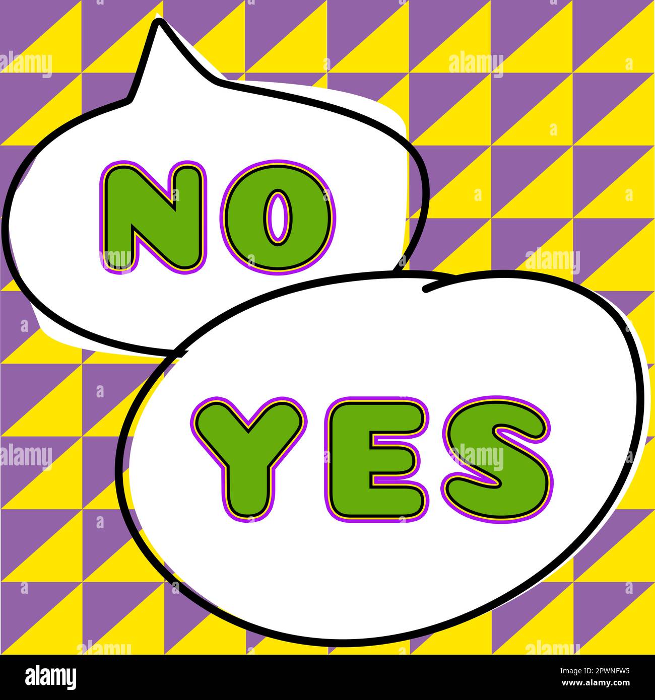 Text sign showing No Yes, Concept meaning Answering question using ...