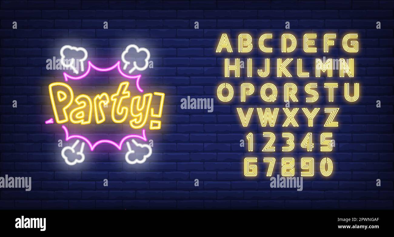 Night evening neon sign Stock Vector Images - Alamy