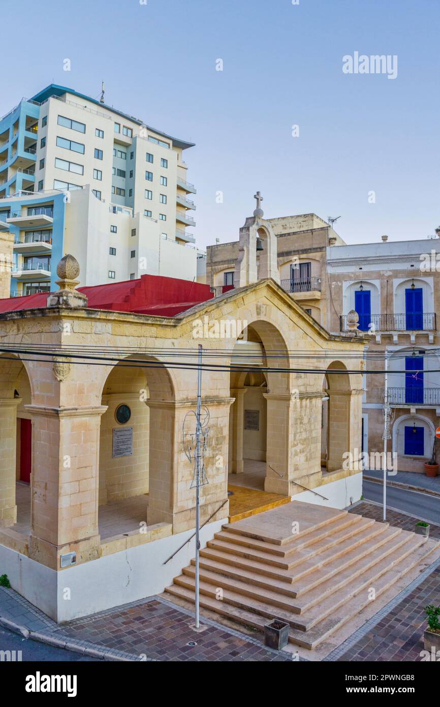 Malta, St. Paul’s Bay or San Pawl il-Bahar: 17th century church of St ...