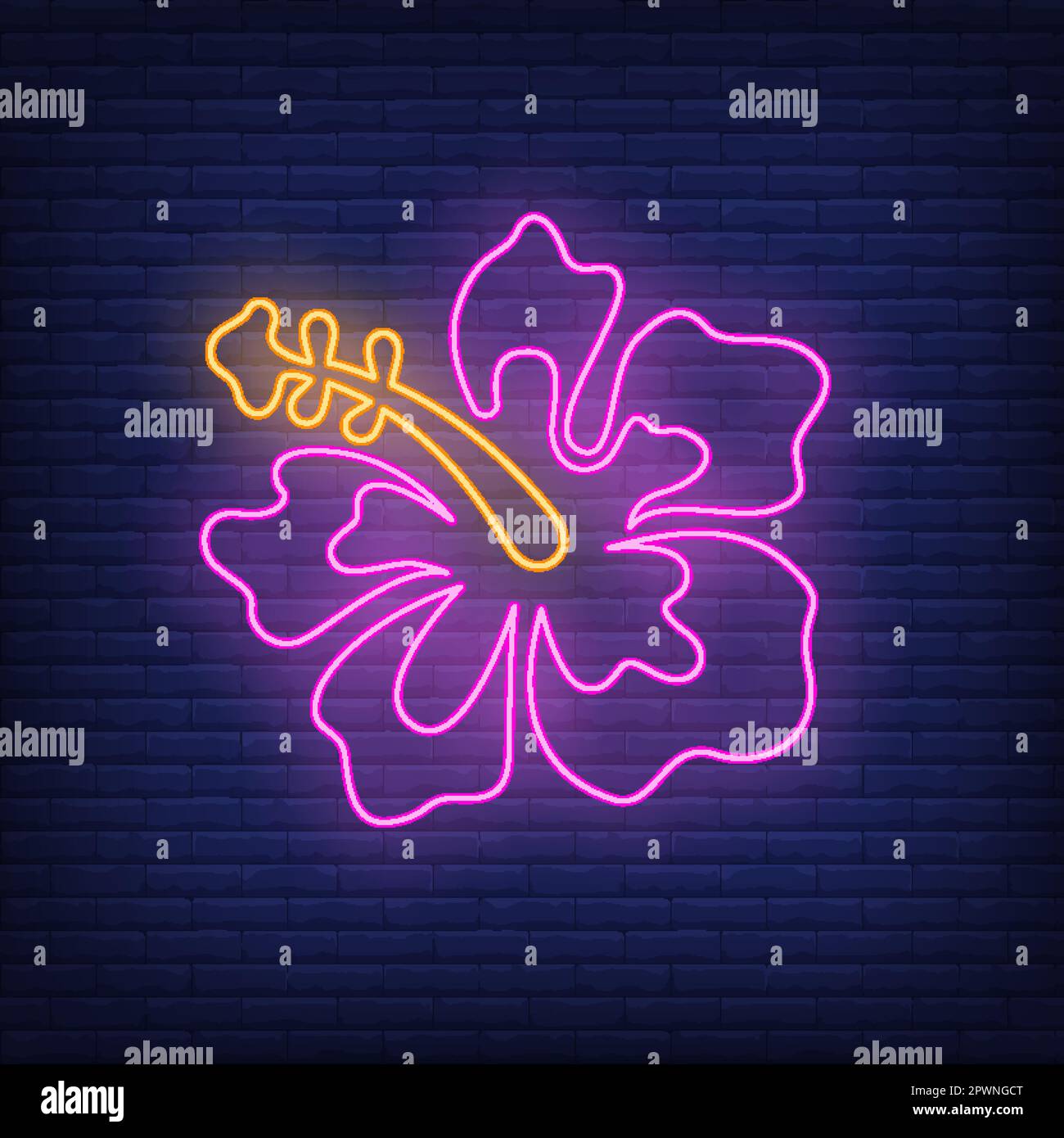 Hibiscus neon sign Stock Vector Image & Art - Alamy