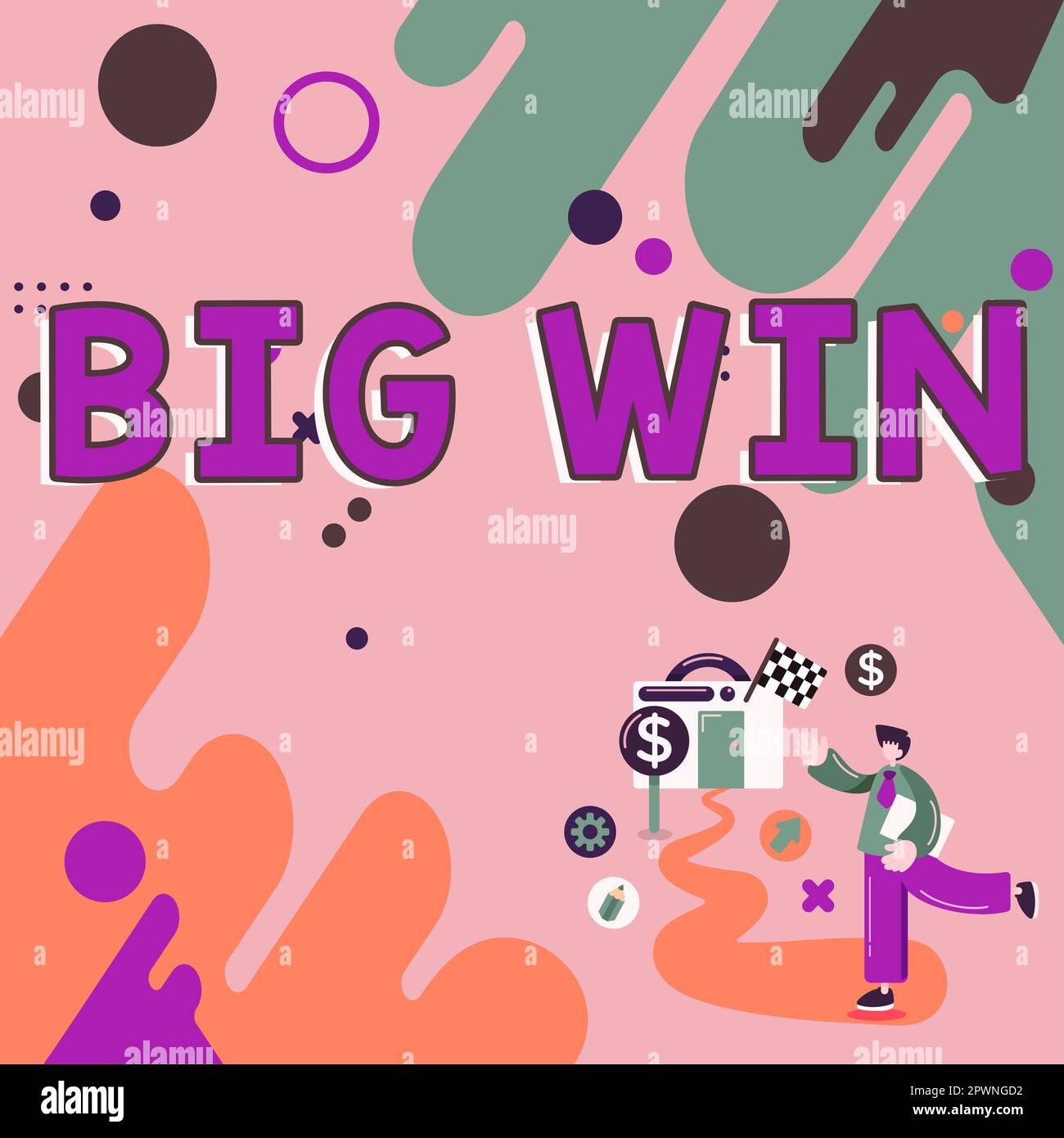 Conceptual display Big Win, Word Written on having won an important ...