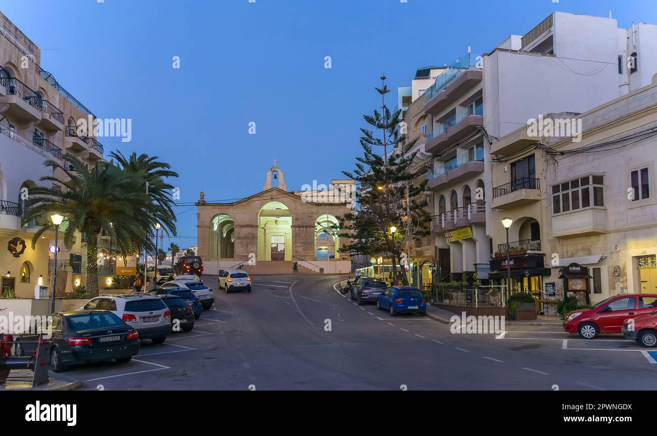 Malta, St. Paul’s Bay or San Pawl il-Bahar: 17th century church of St ...
