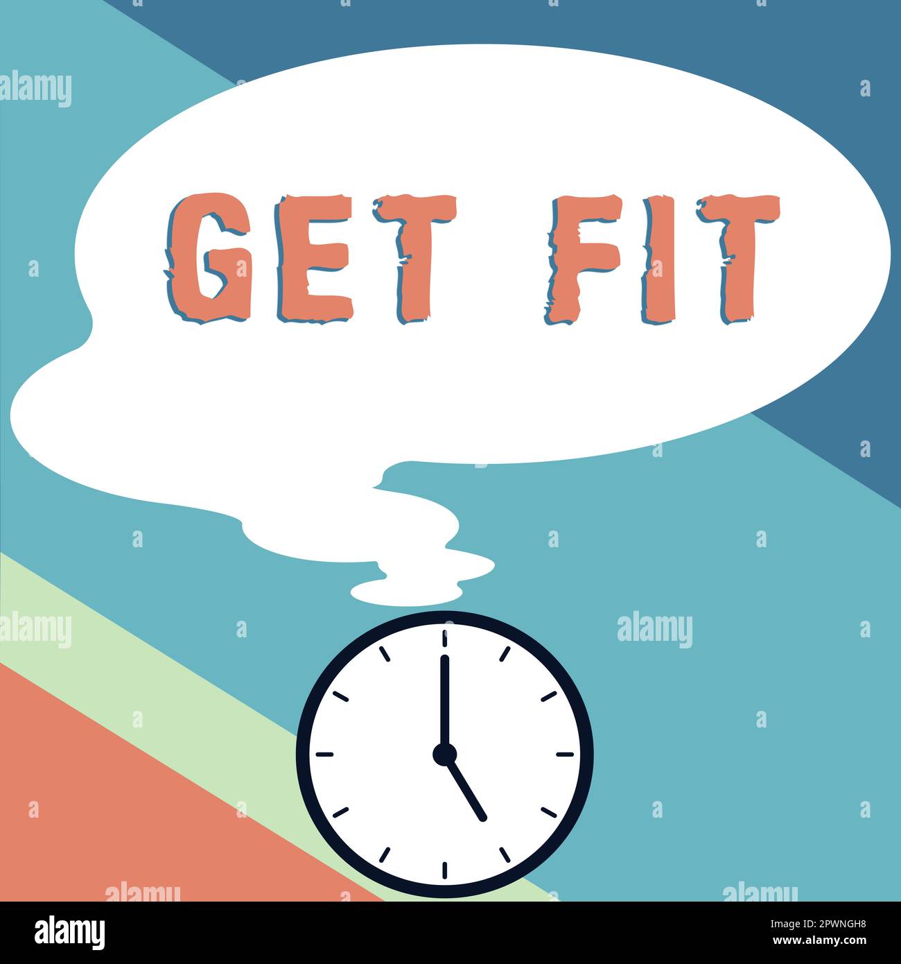 Sign displaying Get Fit, Word Written on right size or shape for ...