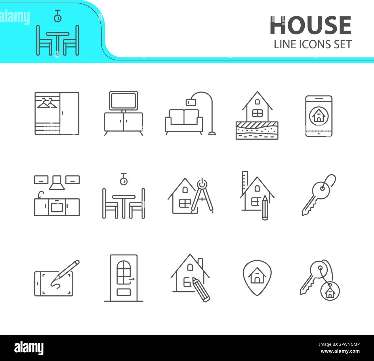 House line icon set Stock Vector Image & Art - Alamy