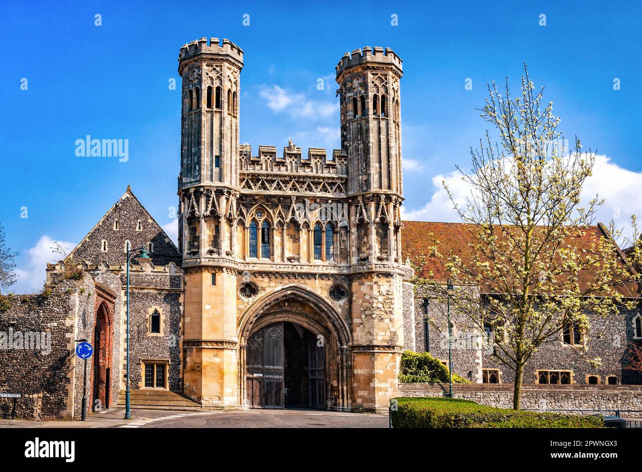 Gate of St Augustine's Abbe in Canterbury, England. Abbey was founded ...