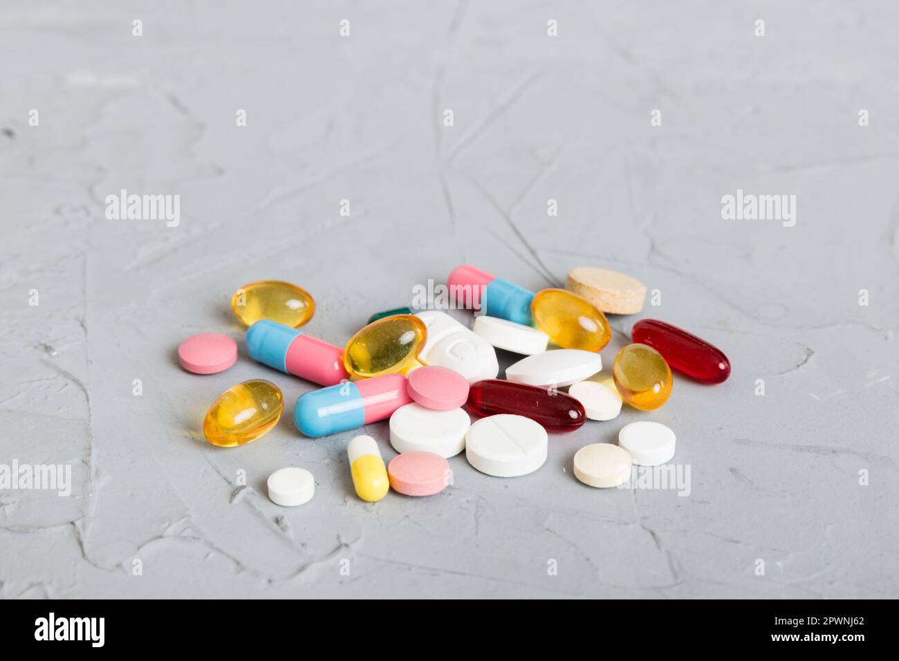 Collection Of Various Medical Tablets And Pills. Assorted ...