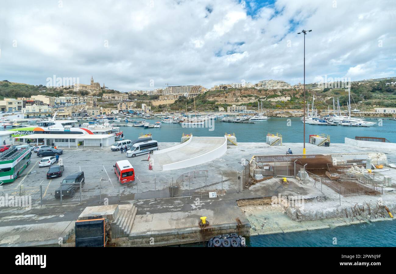 Malta, Gozo, Mgarr - View of Mgarr on the island of Gozo, the main ...