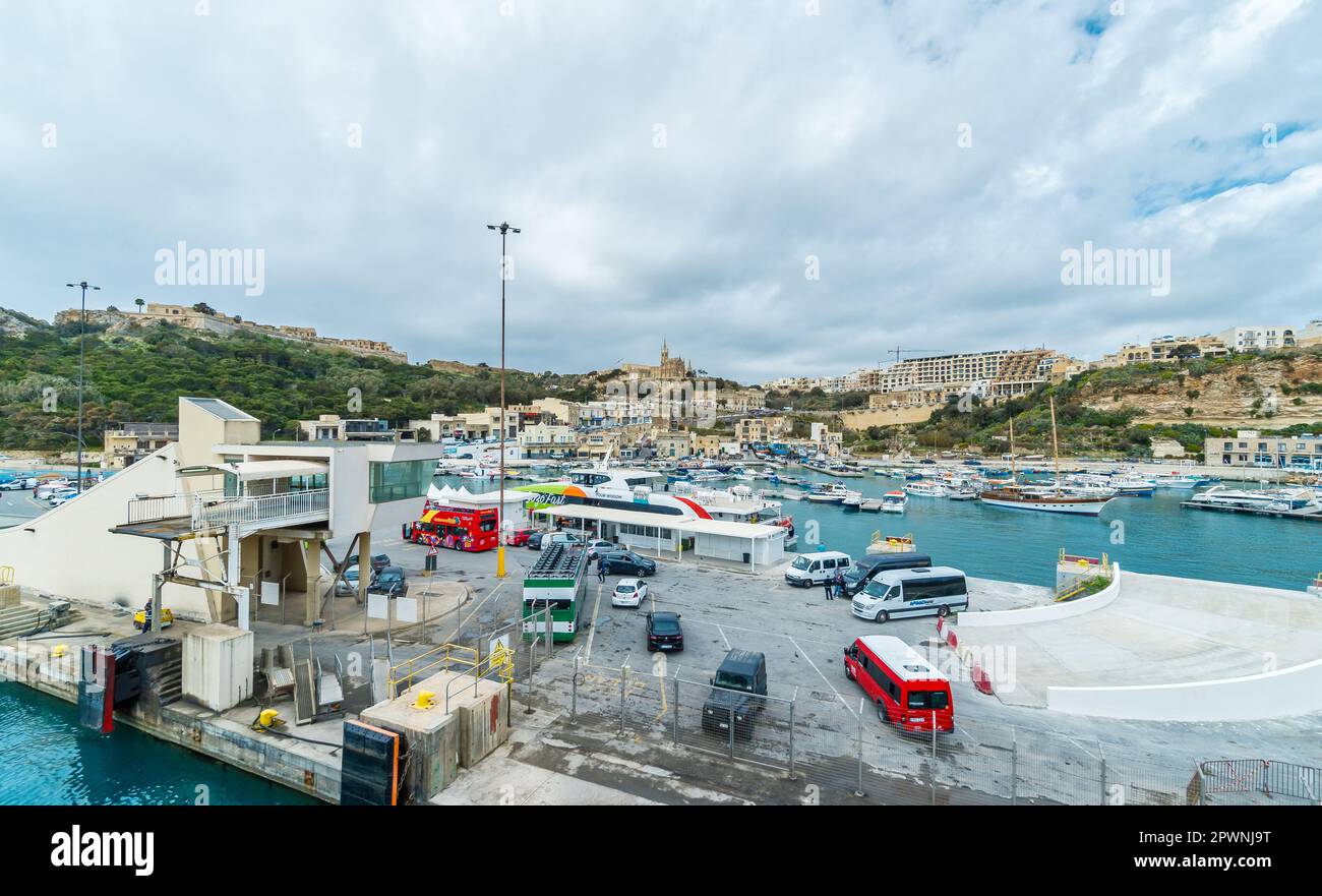 Malta, Gozo, Mgarr - View of Mgarr on the island of Gozo, the main ...