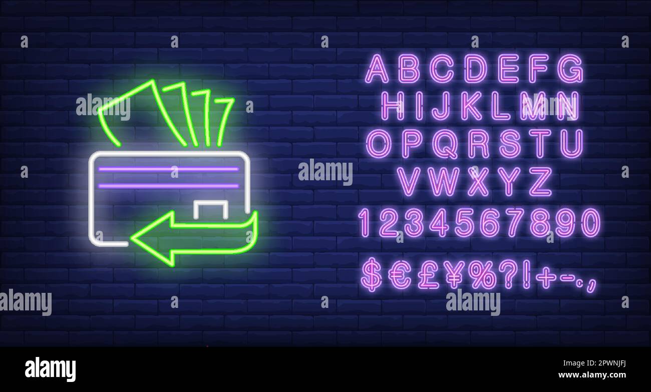 Cash back card neon sign Stock Vector Image & Art - Alamy