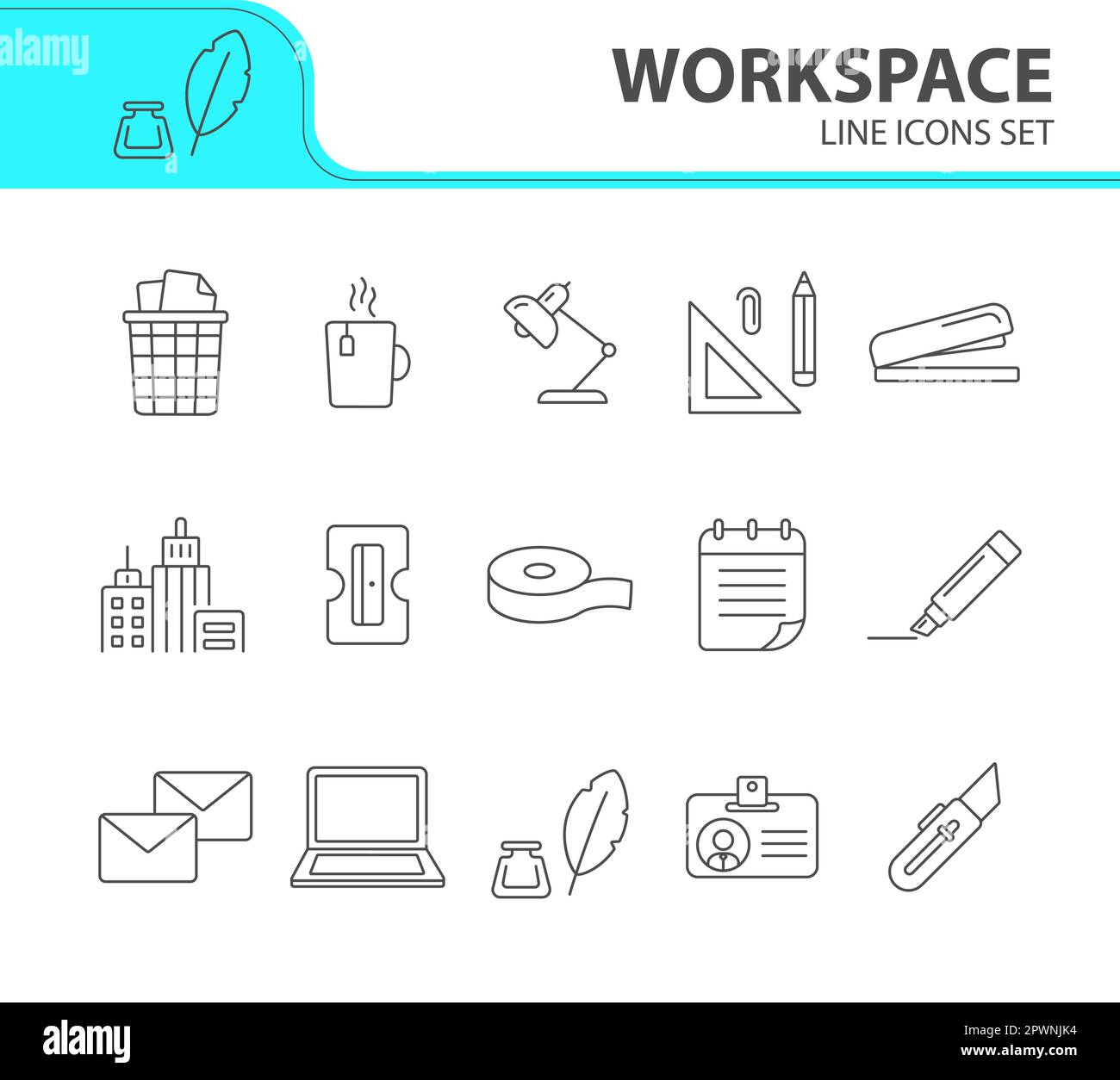 Workspace icon set Stock Vector Image & Art - Alamy