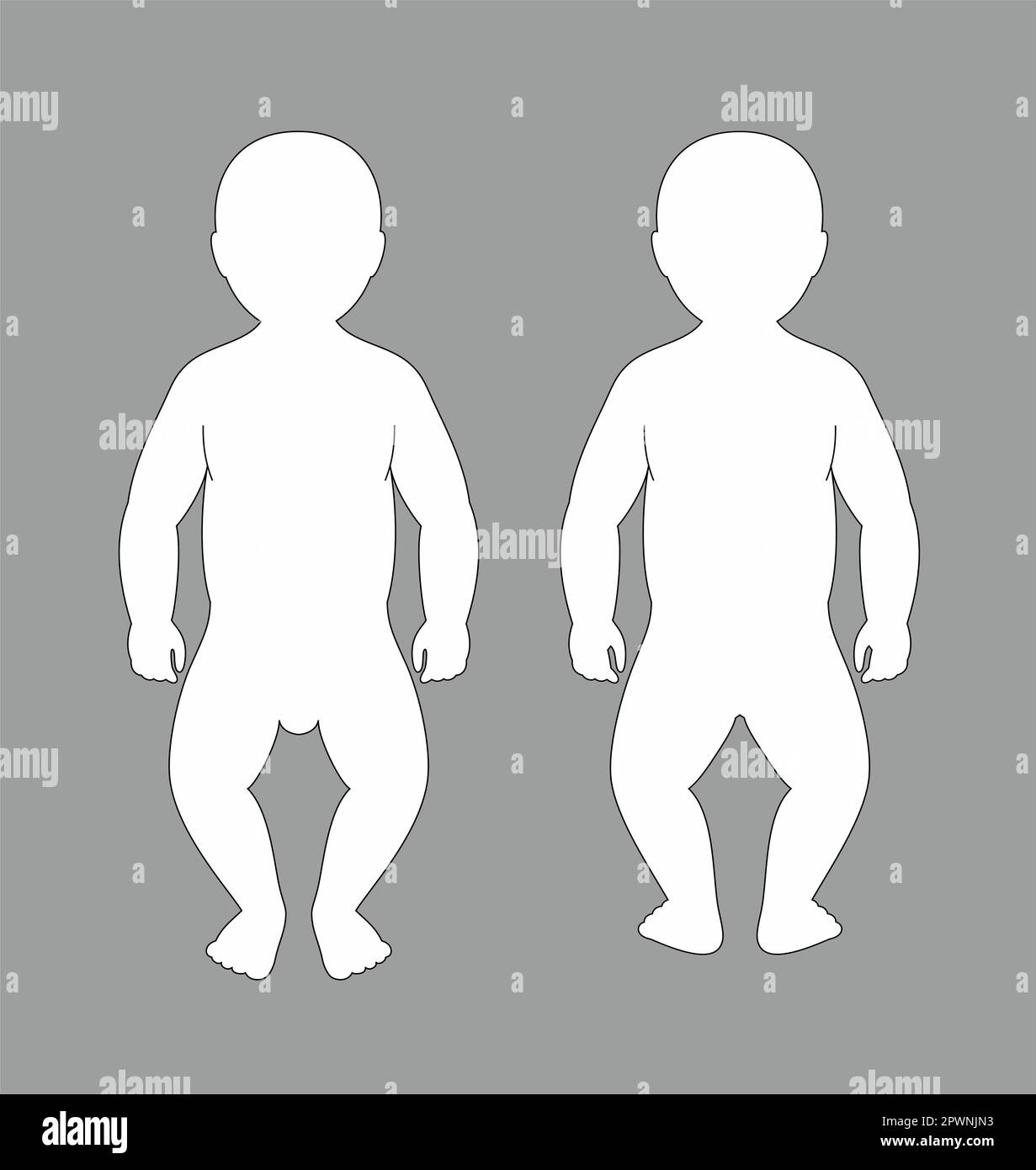 Figure of a baby. Front and back Stock Vector Image & Art - Alamy