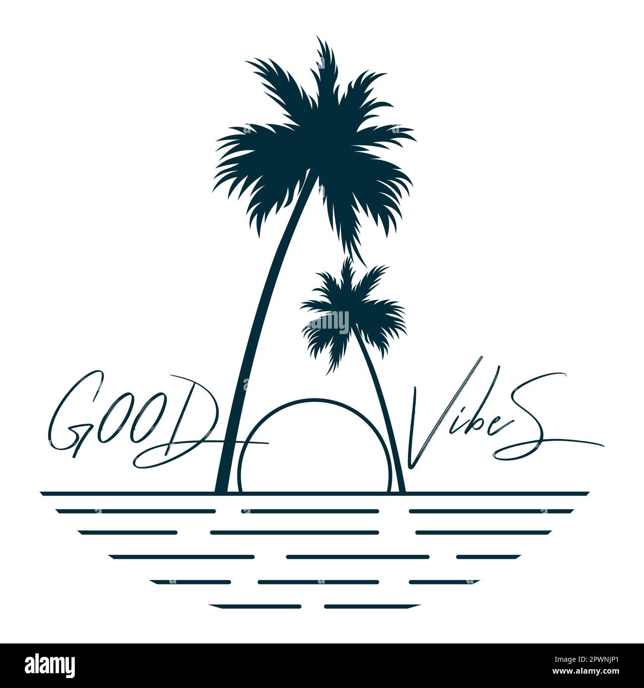 Ocean and beach panoramic landscape design. Editable, resizable, EPS 10 ...