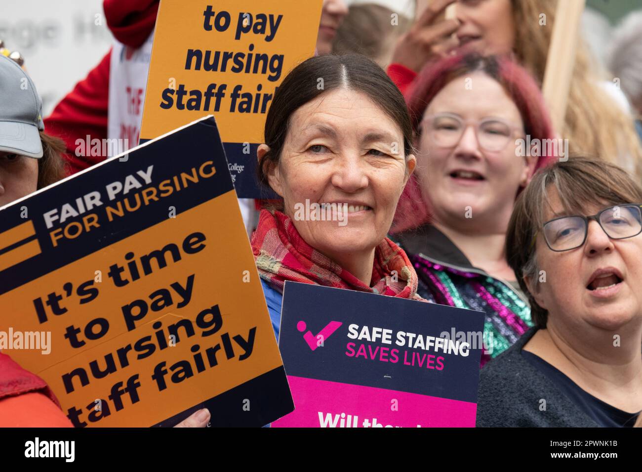 London, UK. 1 May, 2023. Striking nurses from the Royal College of ...