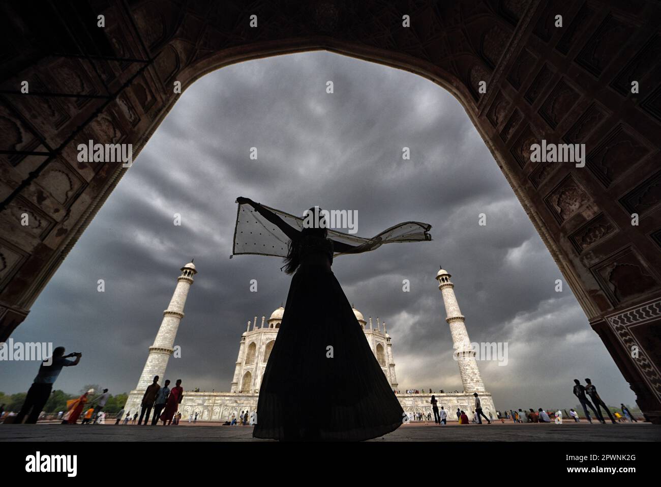 Nandini Singh, a female model poses for photos in front of the iconic ...