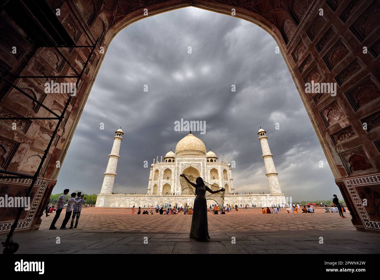 Nandini Singh, a female model poses for photos in front of the iconic ...