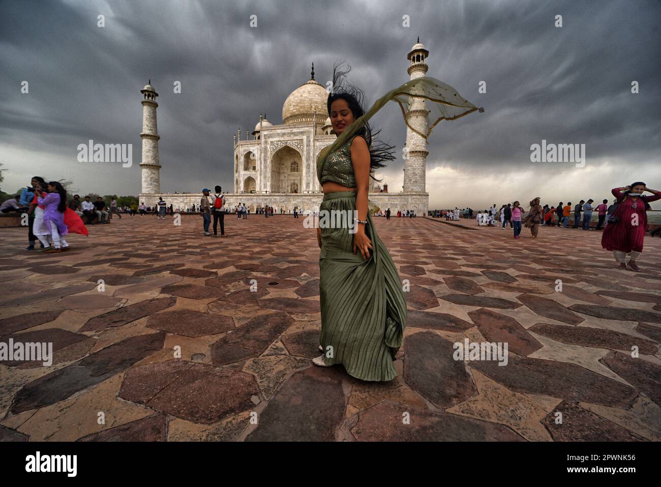 Nandini Singh, a female model poses for photos in front of the iconic ...