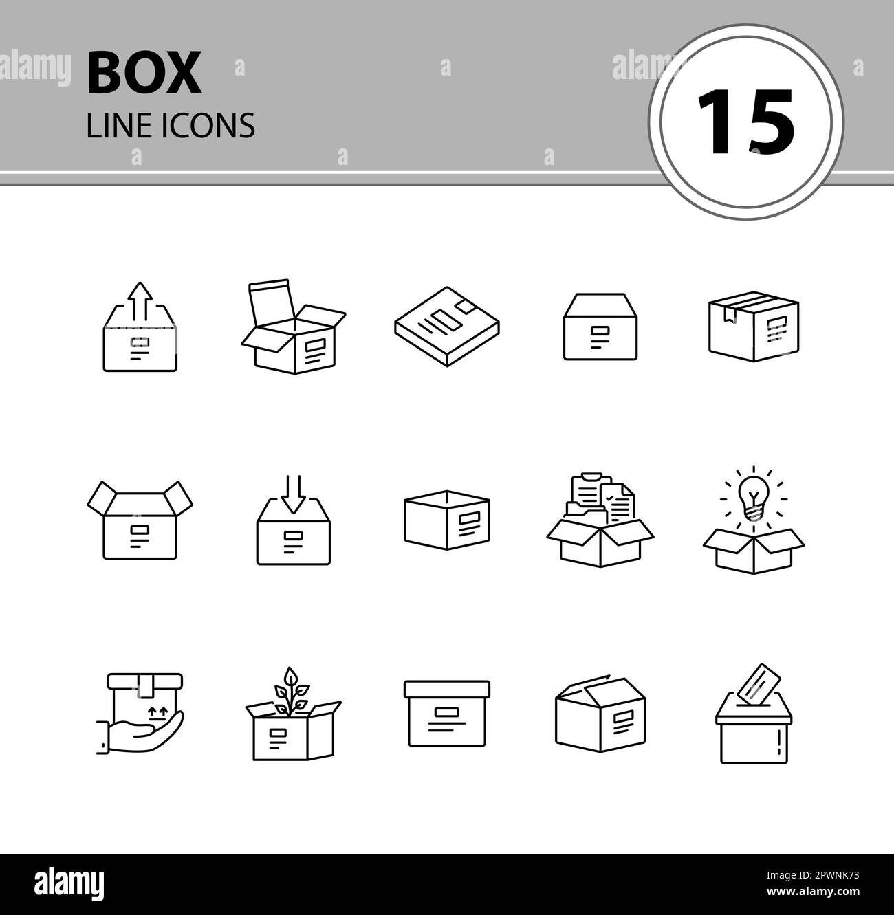 Box line icon set Stock Vector Image & Art - Alamy