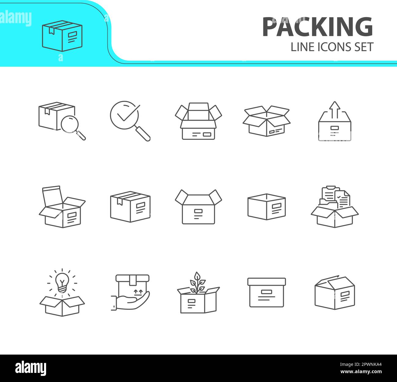 Packing line icon set Stock Vector Image & Art - Alamy