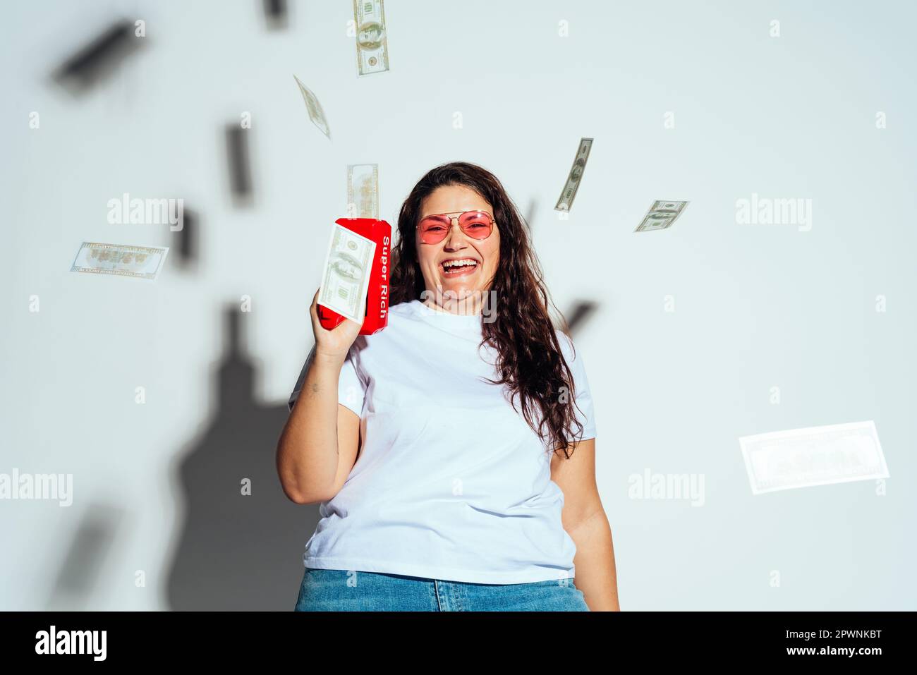 Plus size woman model posing in studio and having fun Stock Photo - Alamy