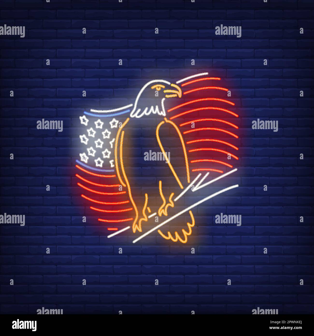 American flag and eagle neon sign Stock Vector Image & Art - Alamy