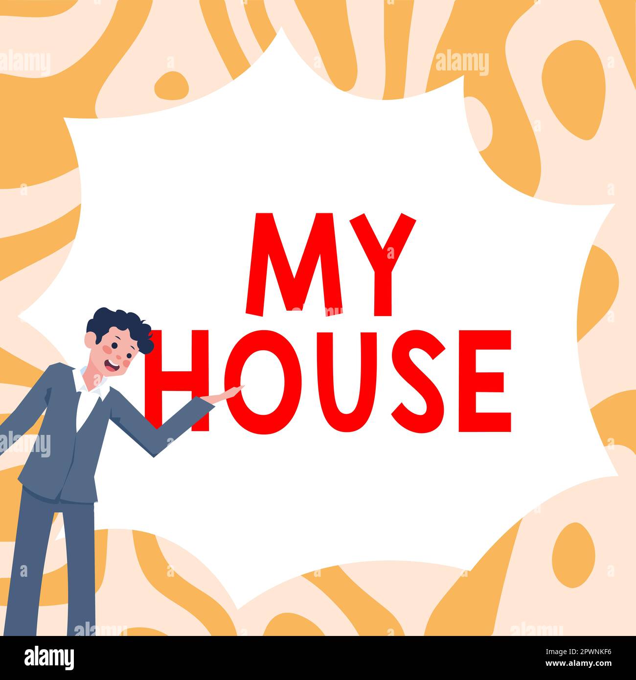 Sign displaying My House, Word Written on A place or building where i ...