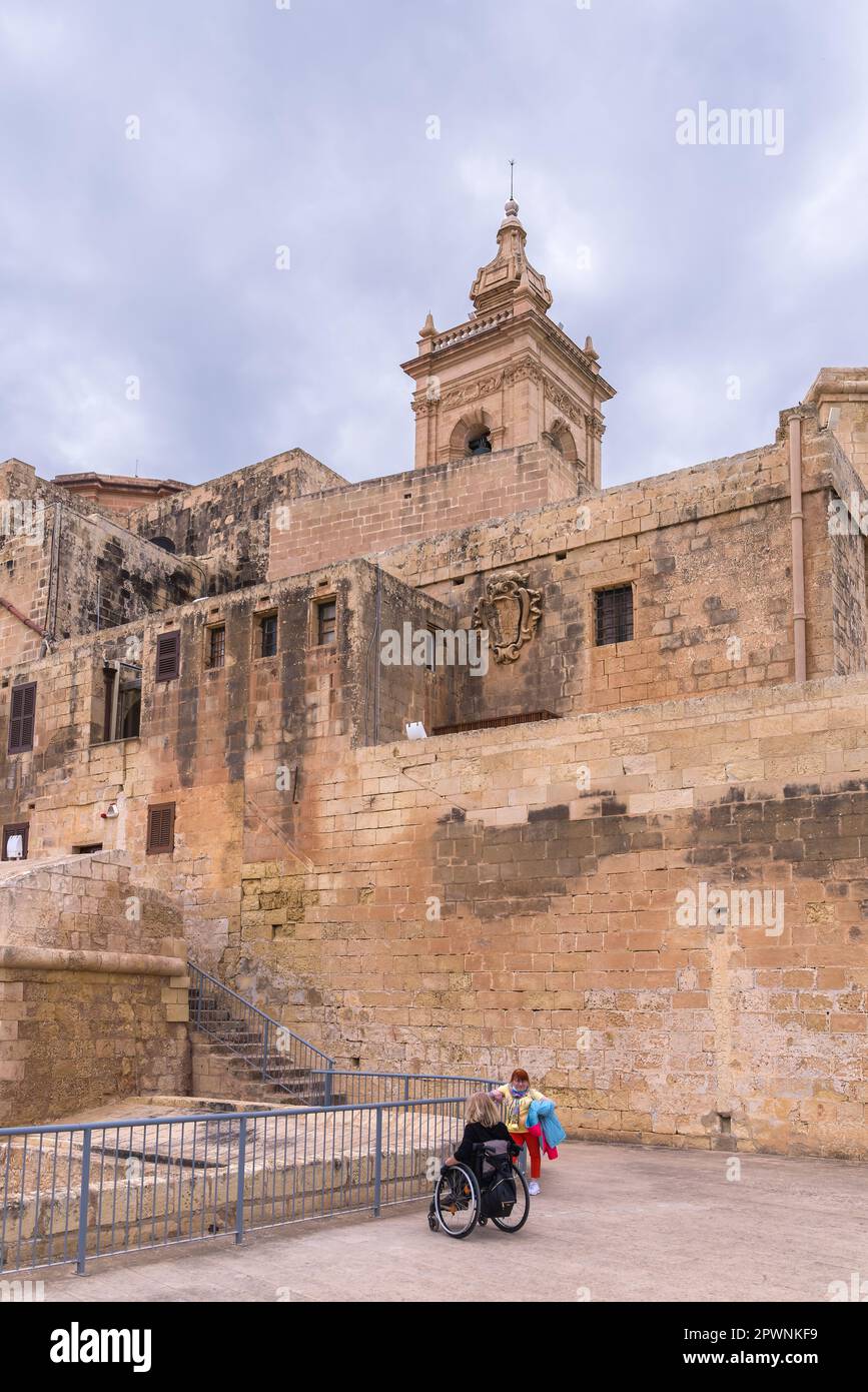 Malta, Gozo, Rabat: Restored old fortifications of the famous Citadel ...