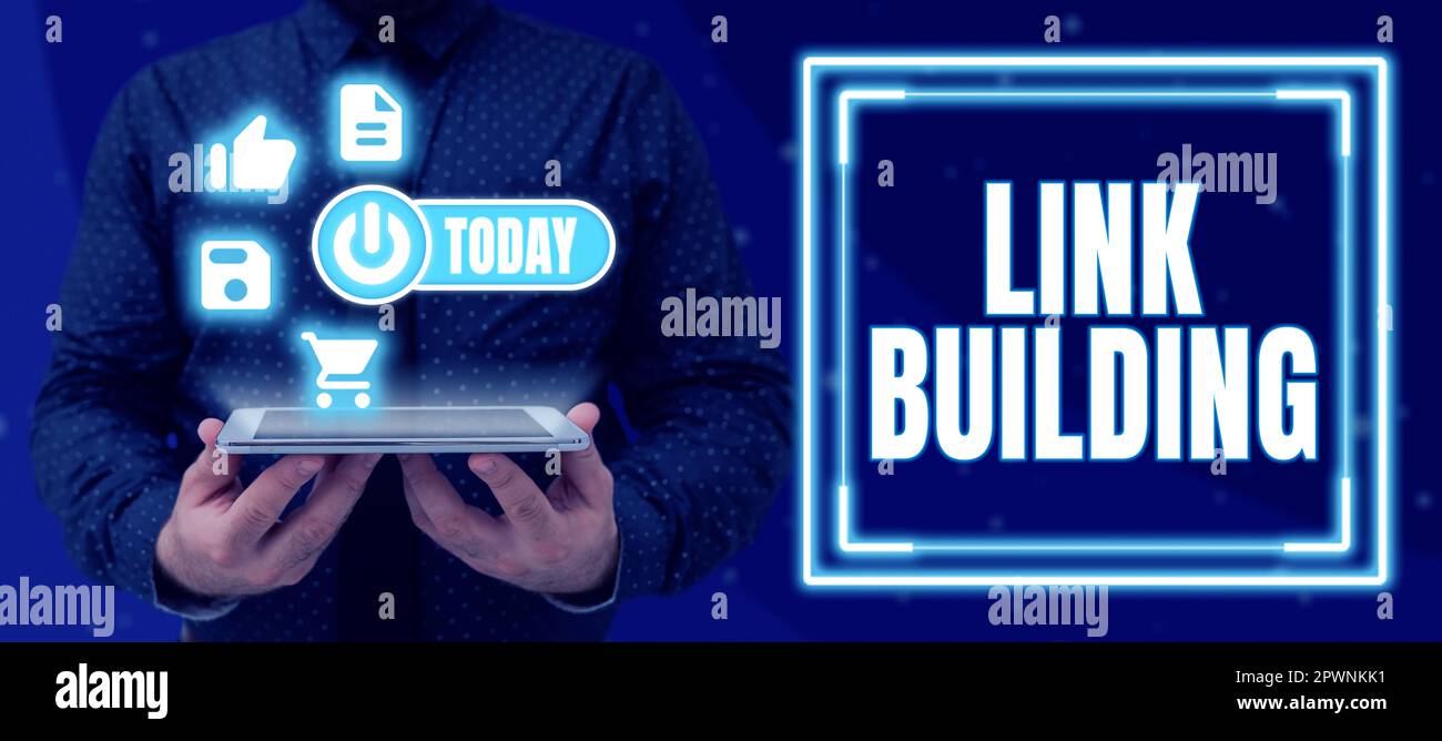 Text showing inspiration Link Building, Business overview SEO Term ...