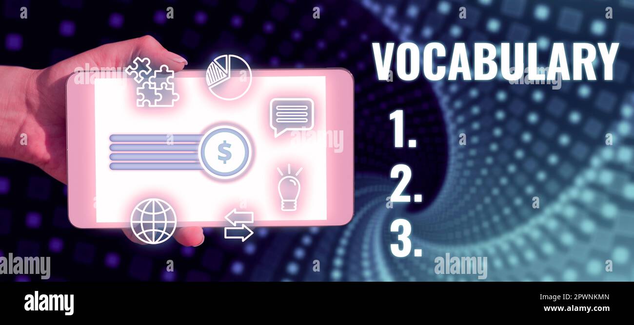 Text showing inspiration Vocabulary, Word for collection of words and ...