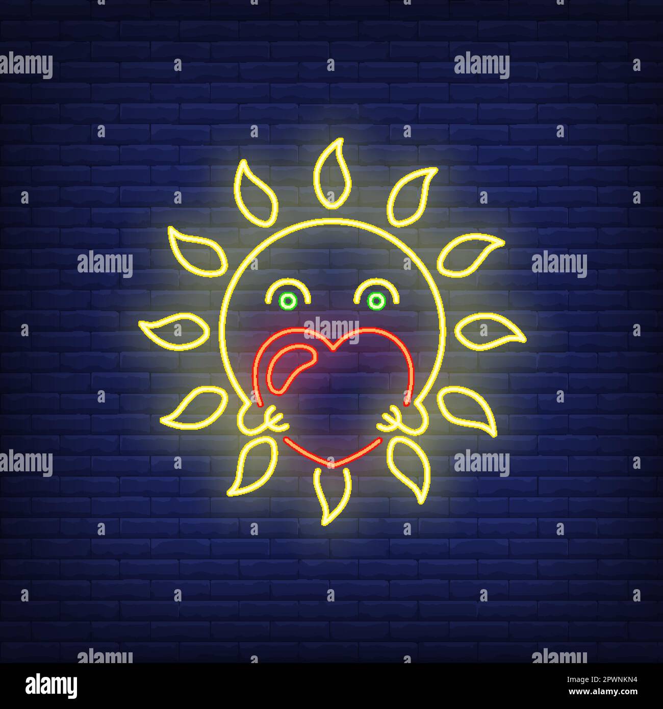 Cartoon sun holding heart Stock Vector Image & Art - Alamy