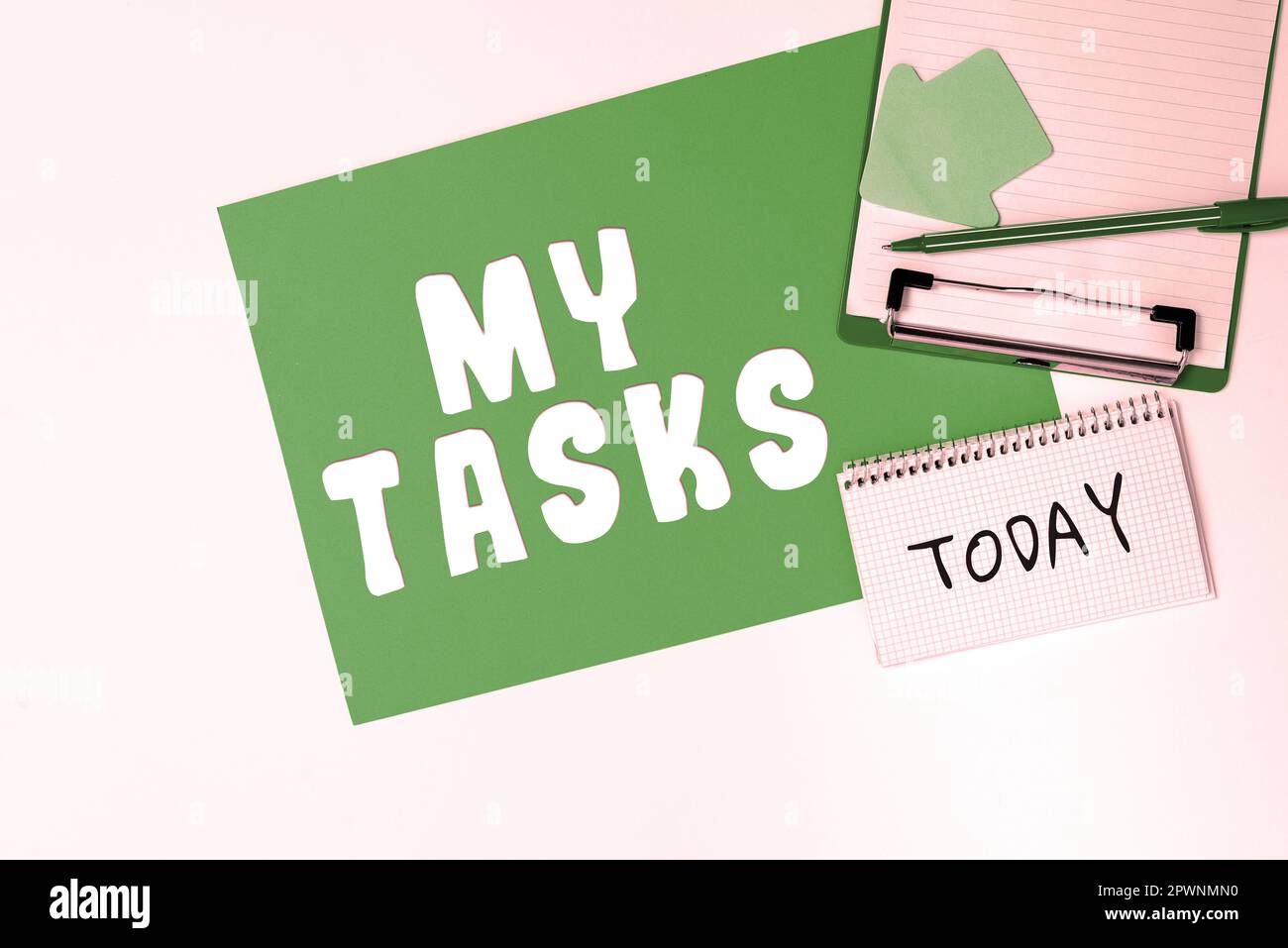 Conceptual display My Tasks, Business overview assigned piece of work ...