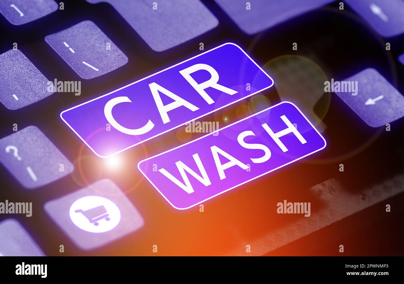 Text sign showing Car Wash, Concept meaning a building containing ...