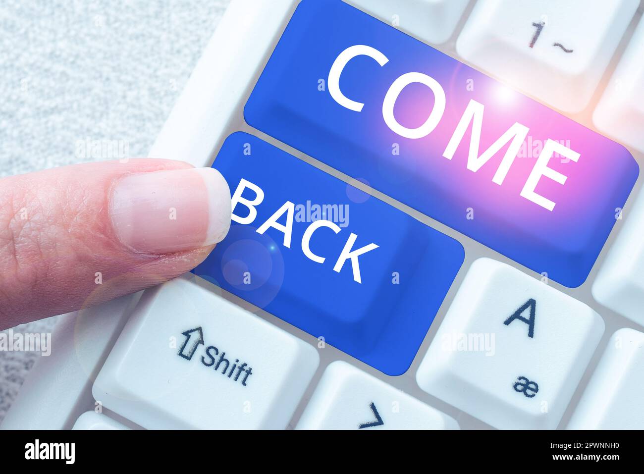 Handwriting text Come Back, Business showcase asking for a person to ...