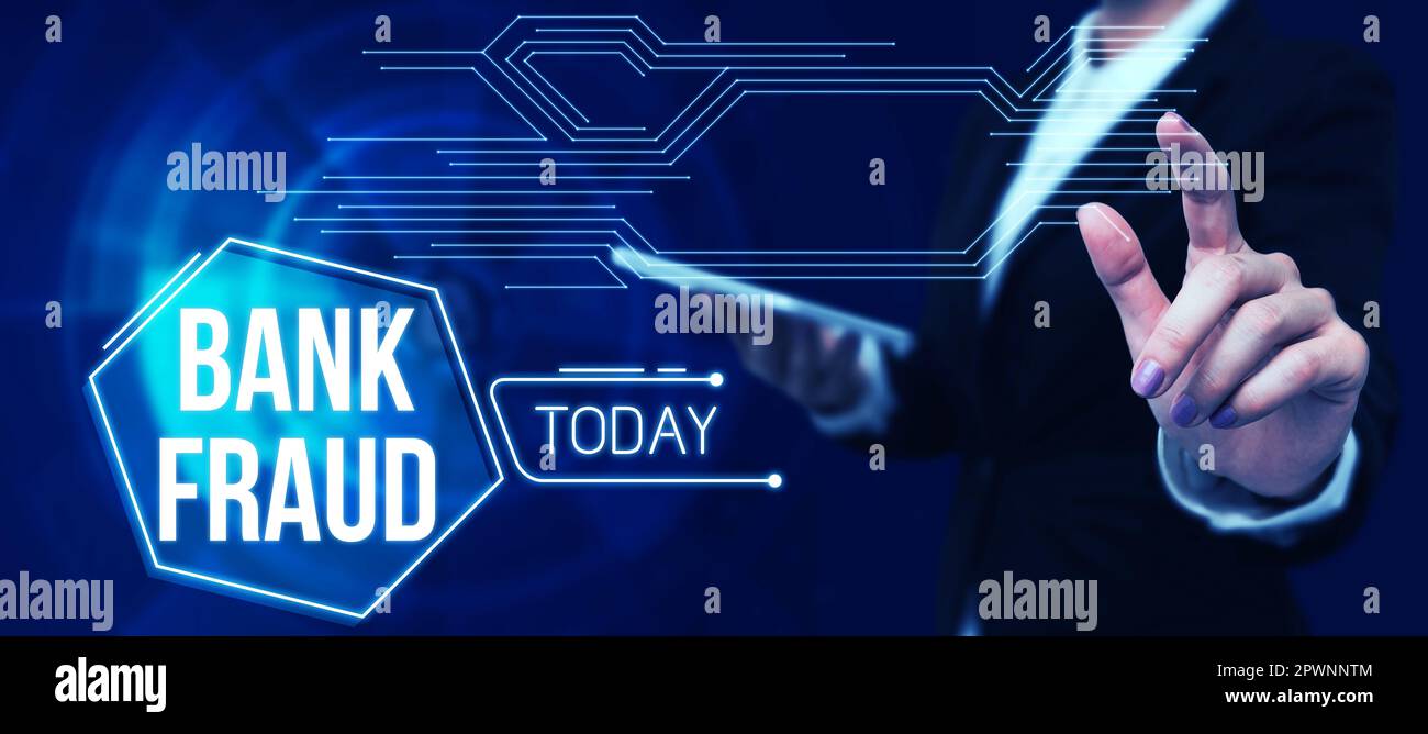 Text caption presenting Bank Fraud, Business approach intentional ...