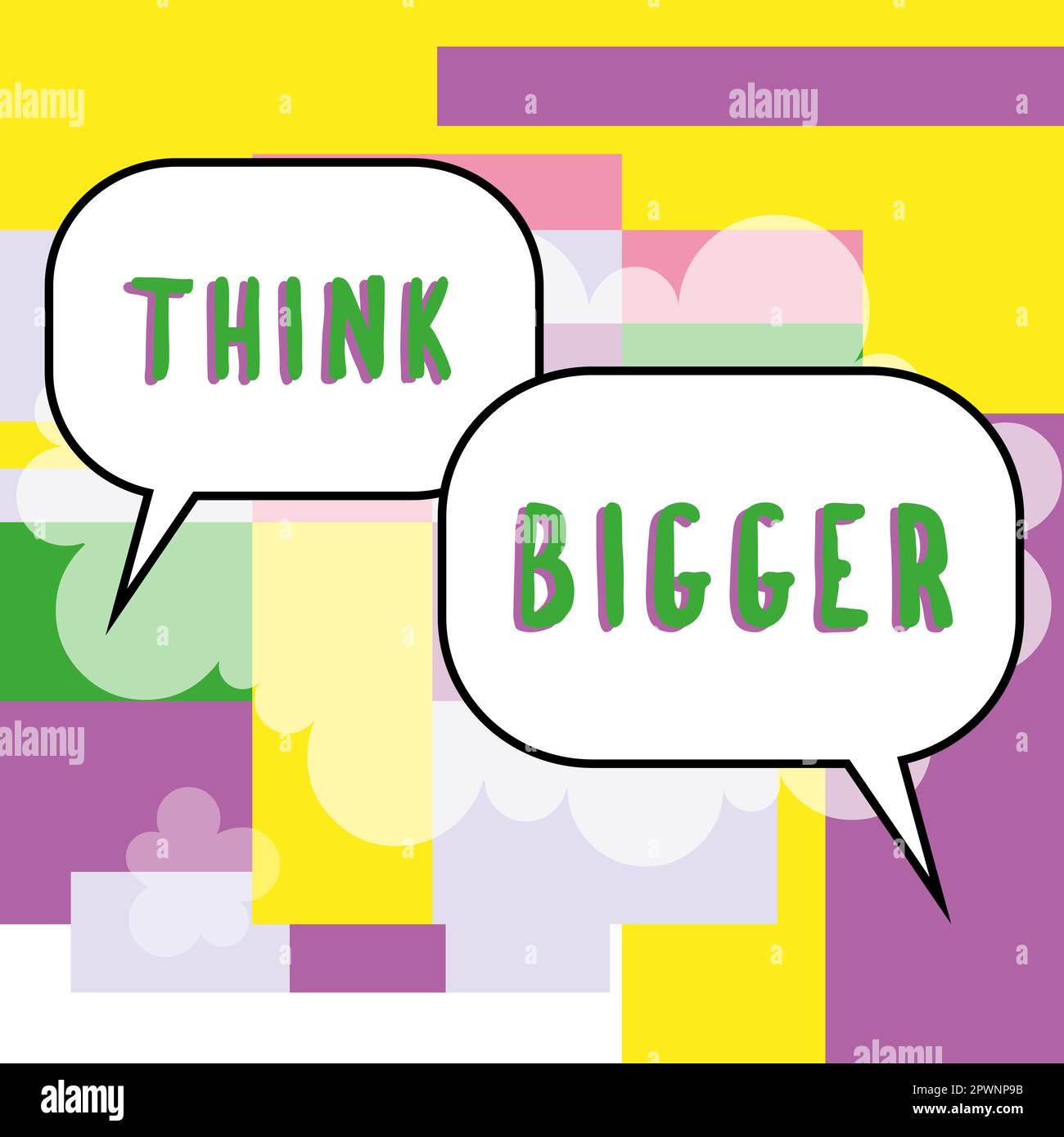 Text showing inspiration Think Bigger, Business concept being able to ...