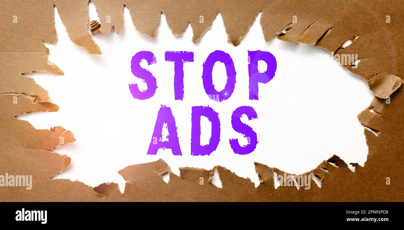 Text caption presenting Stop Ads, Word for program that will remove ...