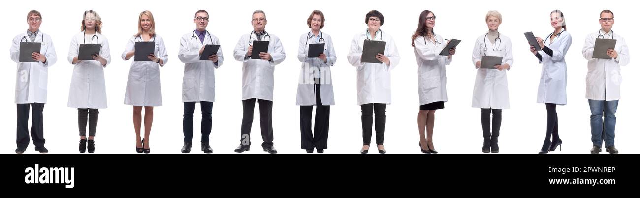 group of doctors in full length isolated on white Stock Photo - Alamy
