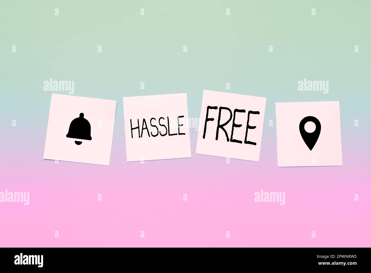 Conceptual display Hassle Free, Word for Without having a difficult ...