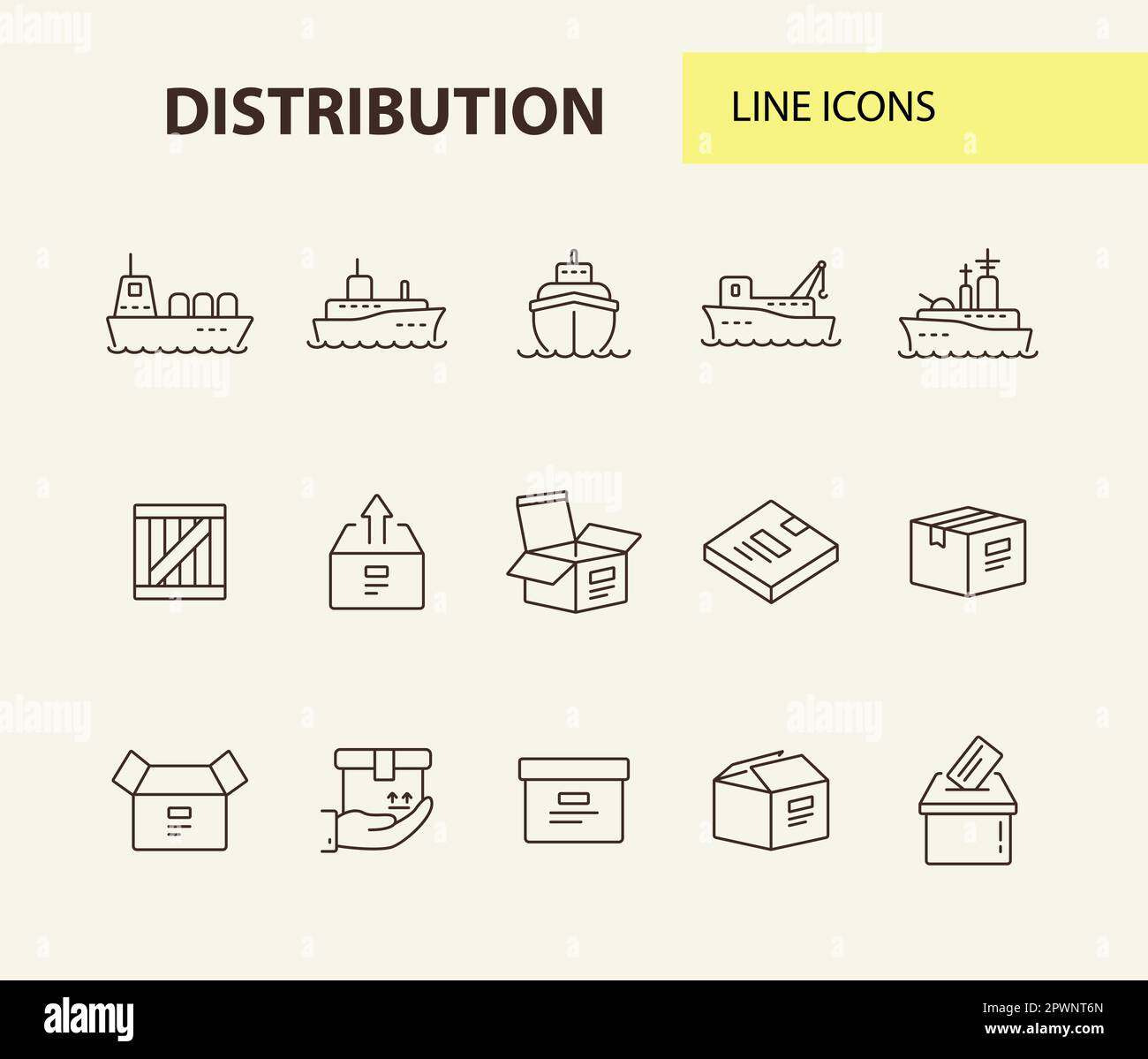 Distribution line icon set Stock Vector Image & Art - Alamy