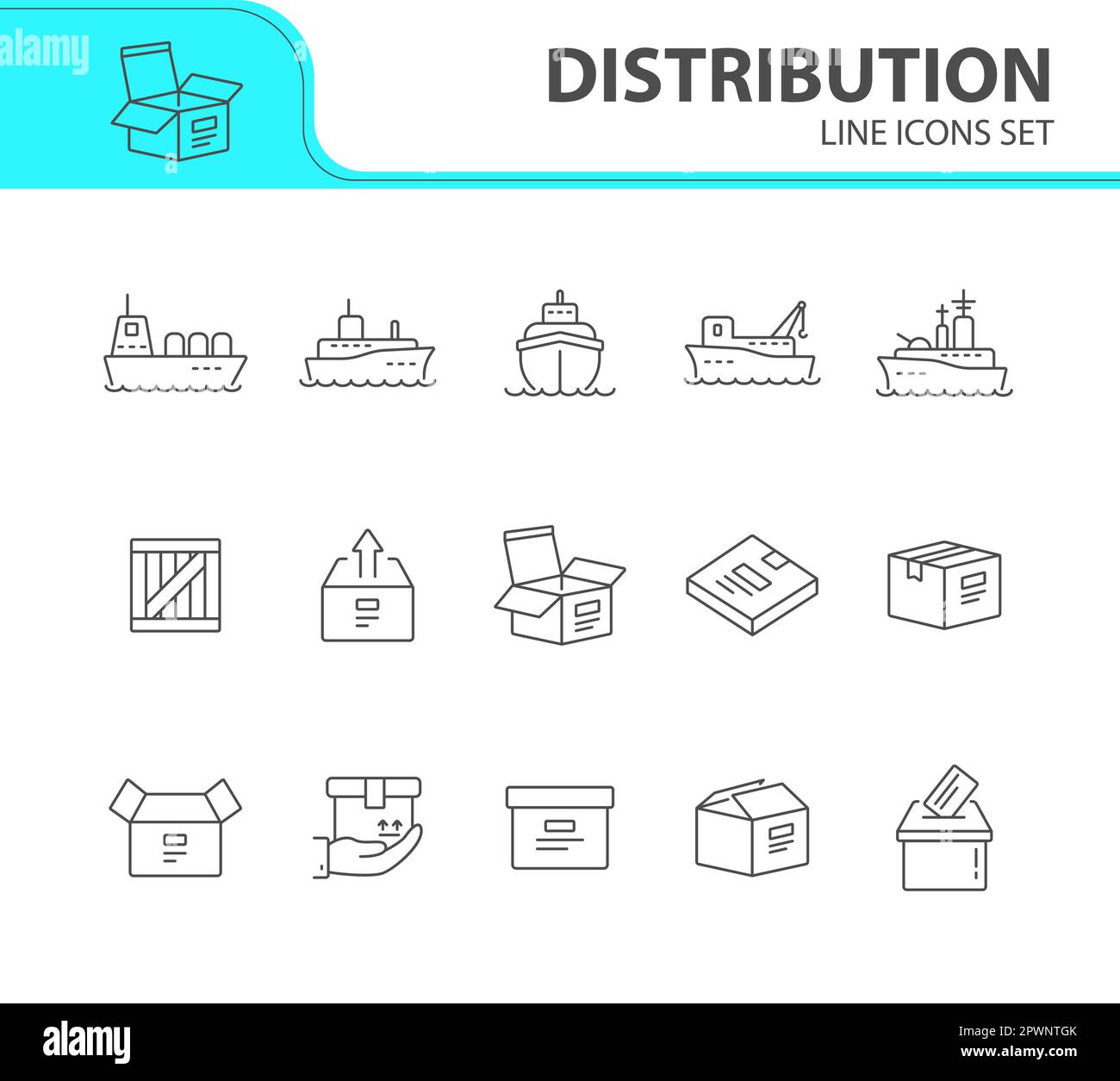 Distribution line icon set Stock Vector Image & Art - Alamy