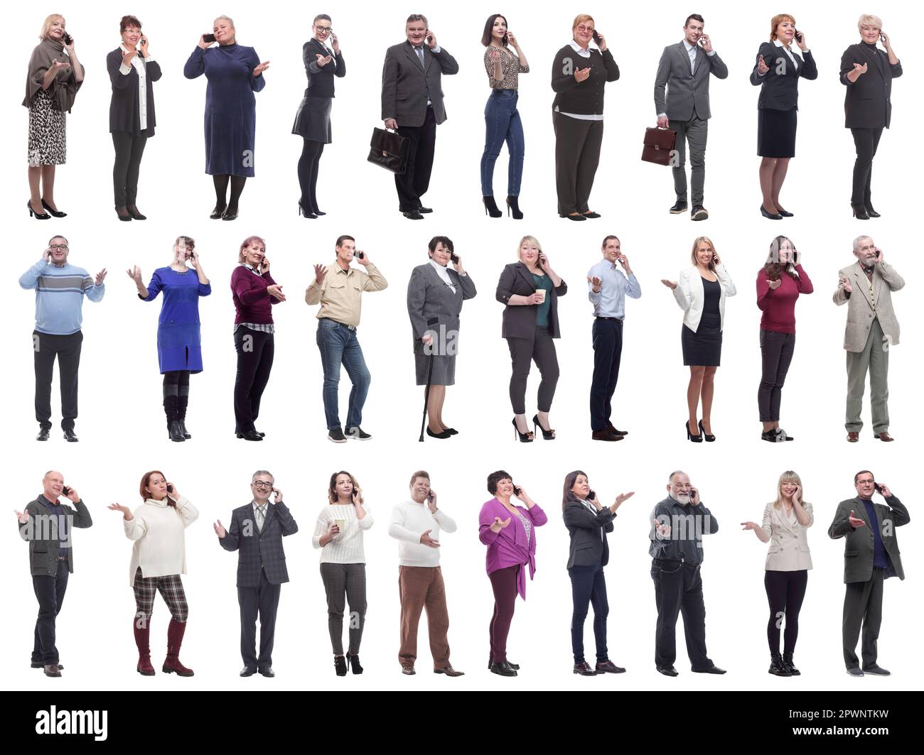 group of people holding phone in hand isolated Stock Photo - Alamy